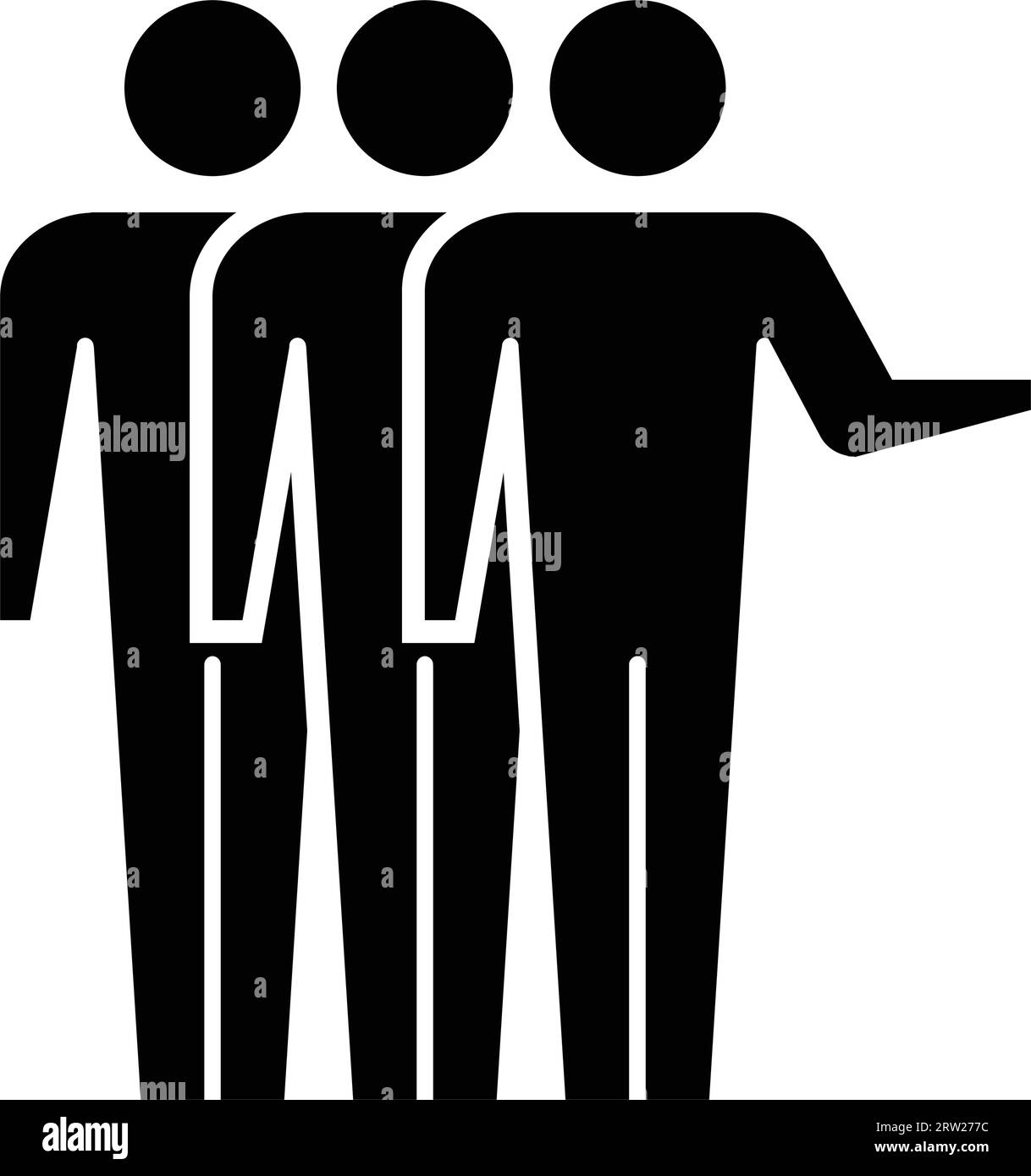 Leadership icon vector group of people and leader symbol in glyph ...