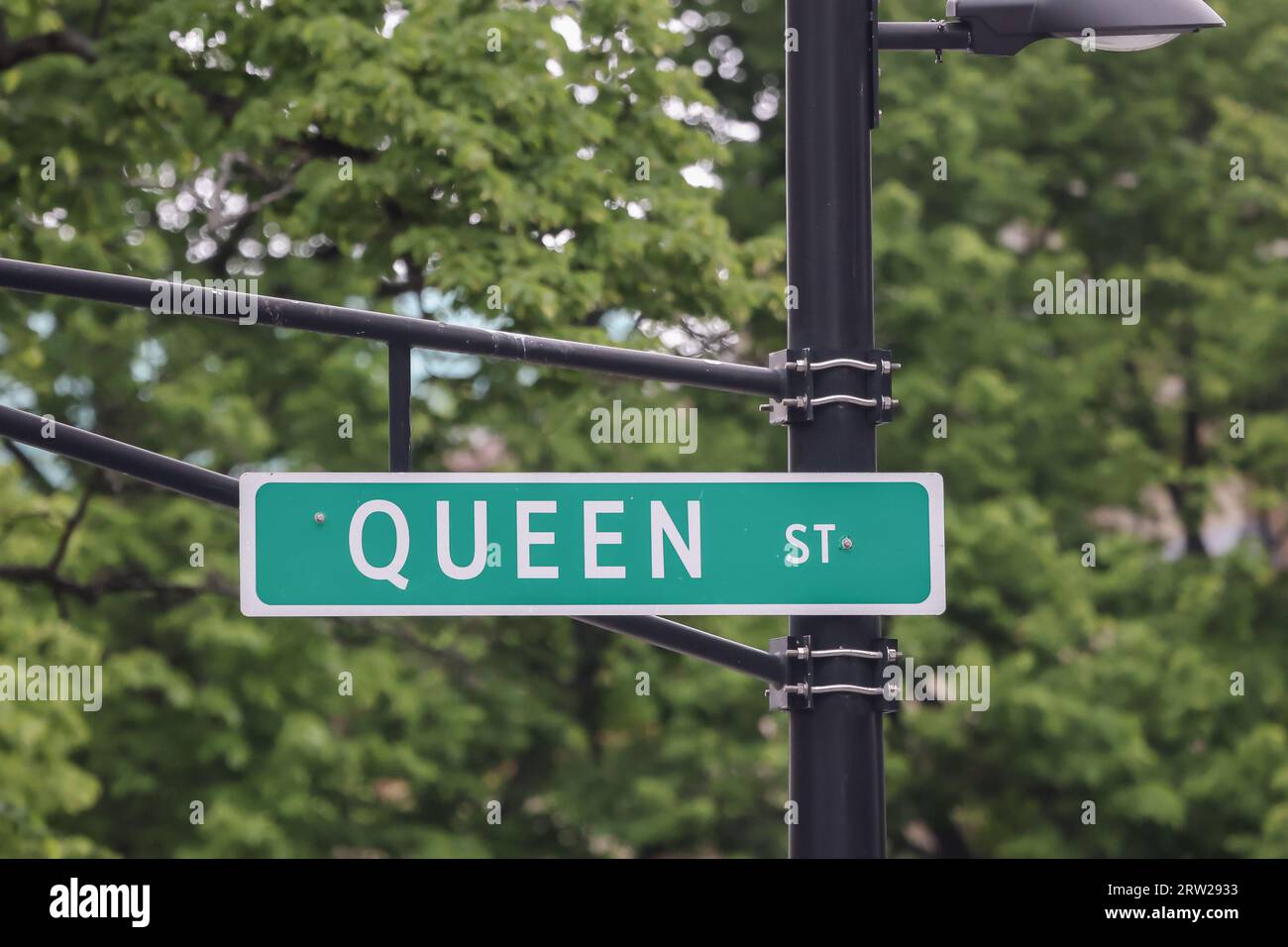 Queen Street Road signboard in the Halifax Downtown, Nova Scotia ...