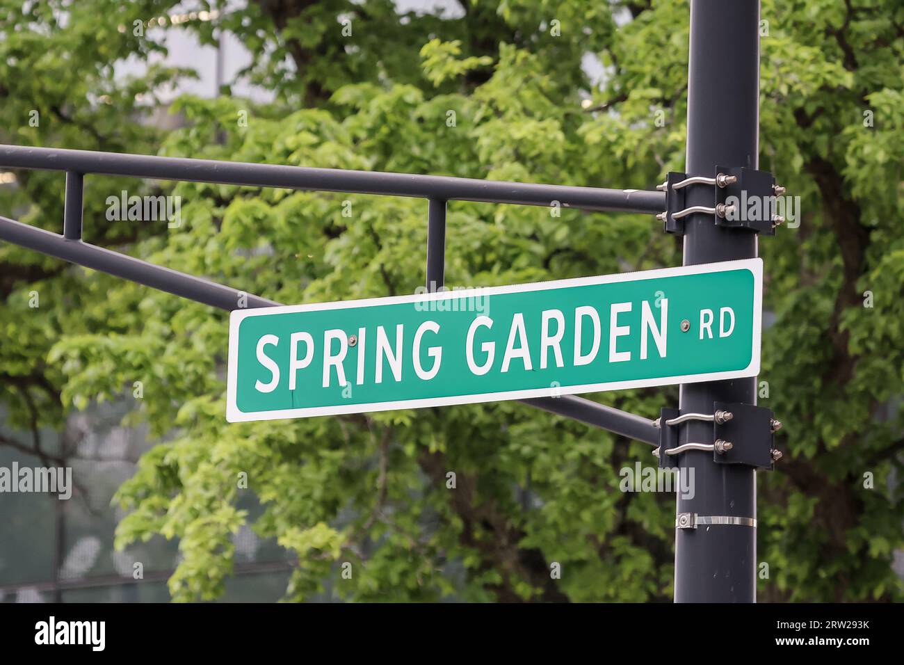 Spring Garden Road signboard in the Halifax Downtown, Nova Scotia ...