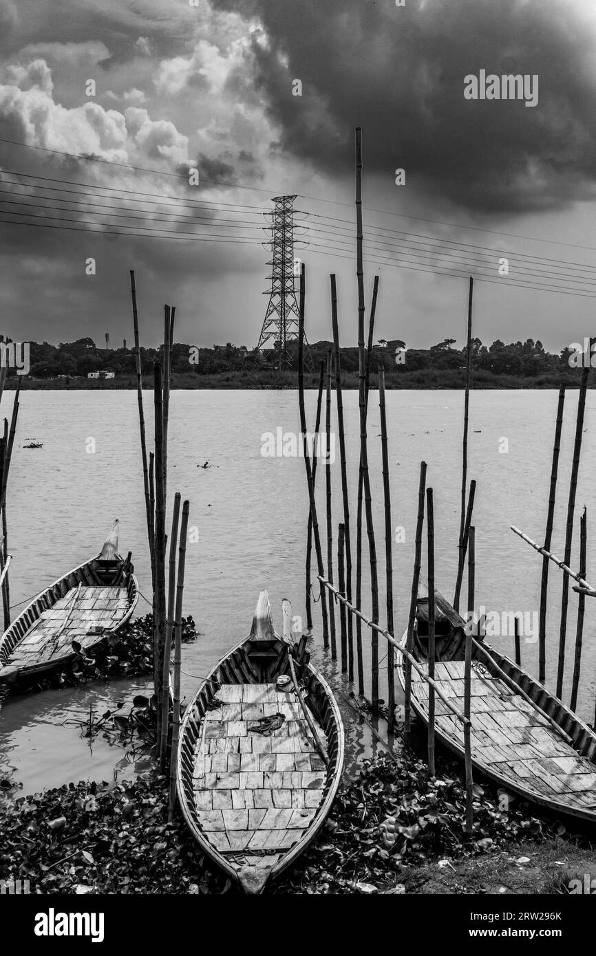 Traditional boat station 4k photo captured from Ruhitpur, Bangladesh on ...