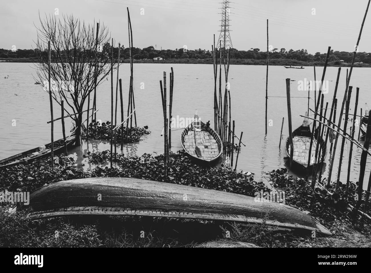 Traditional boat station 4k photo captured from Ruhitpur, Bangladesh on ...