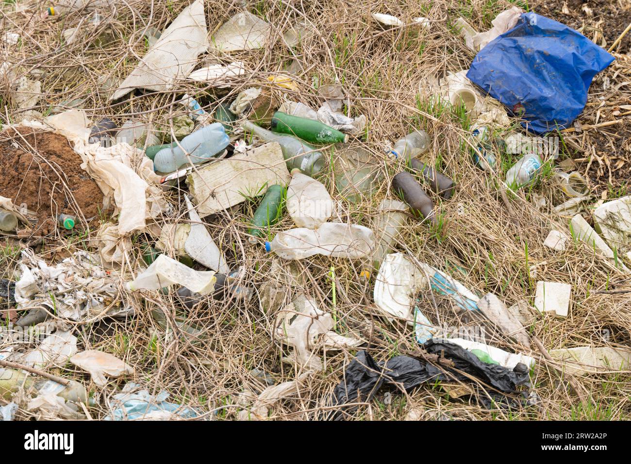 environmental ecology - a lot of garbage in nature Stock Photo - Alamy