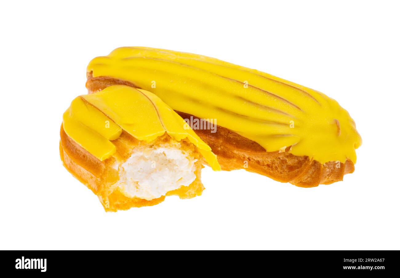 eclairs isolated on white background Stock Photo - Alamy