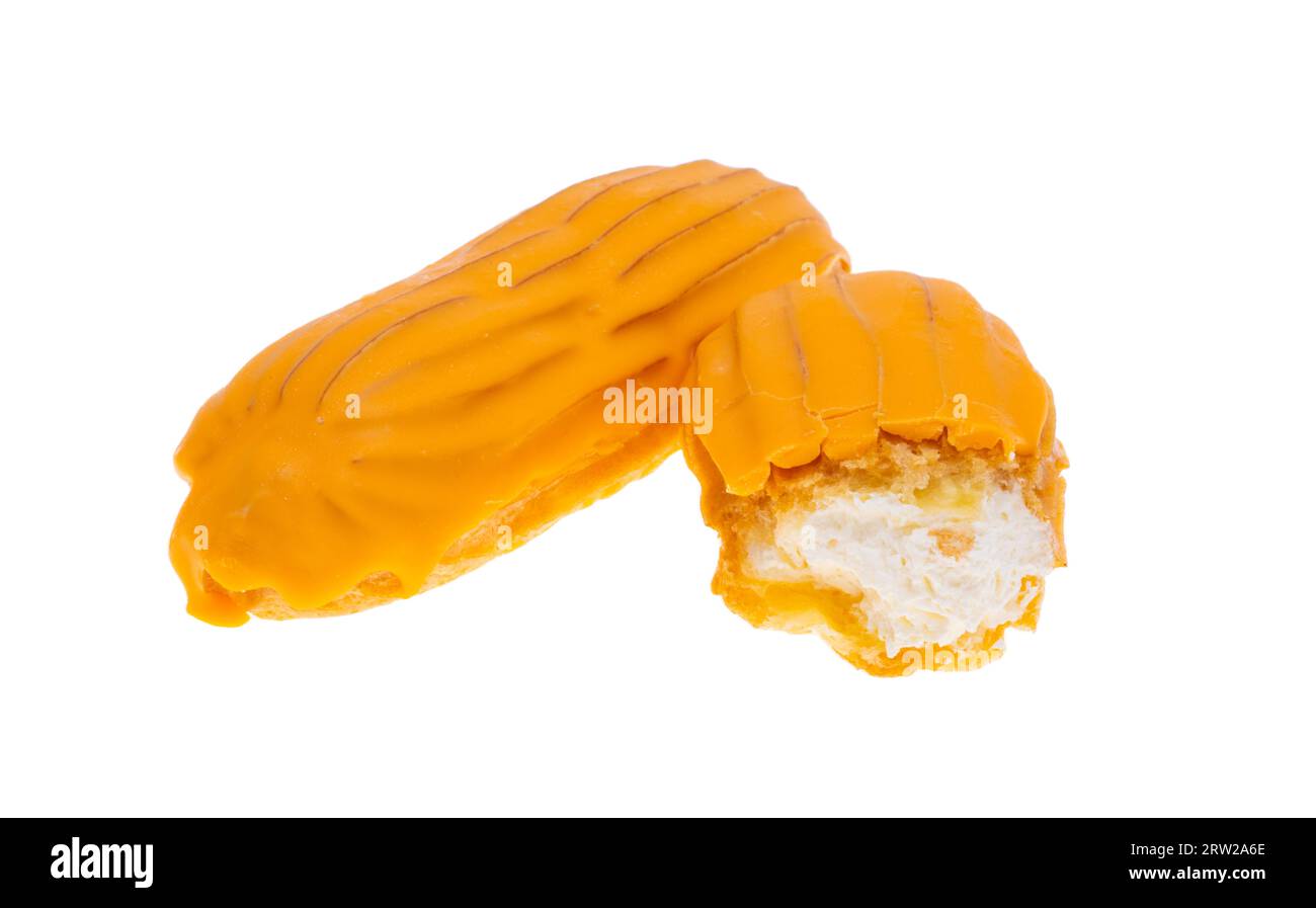 eclairs isolated on white background Stock Photo - Alamy