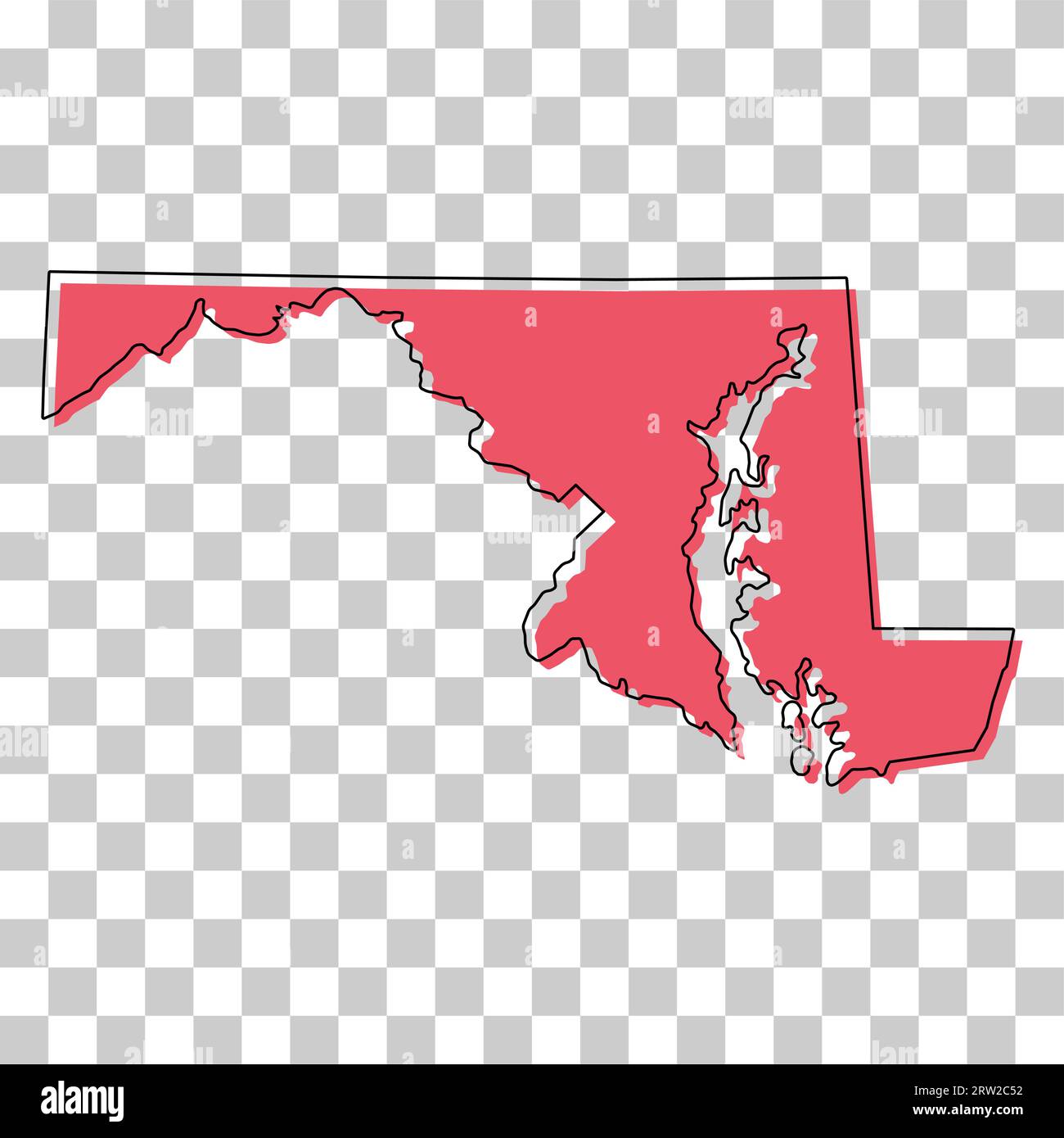 Maryland map shape, united states of america. Flat concept icon symbol ...
