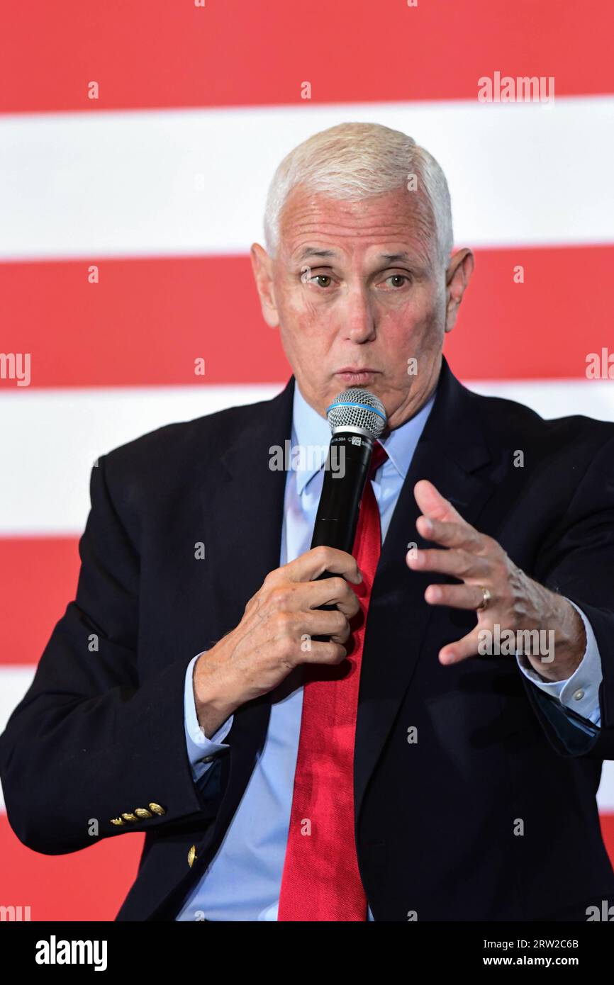 Bedford, N.H., USA, 5 August, 2023: Former Vice President Mike Pence ...