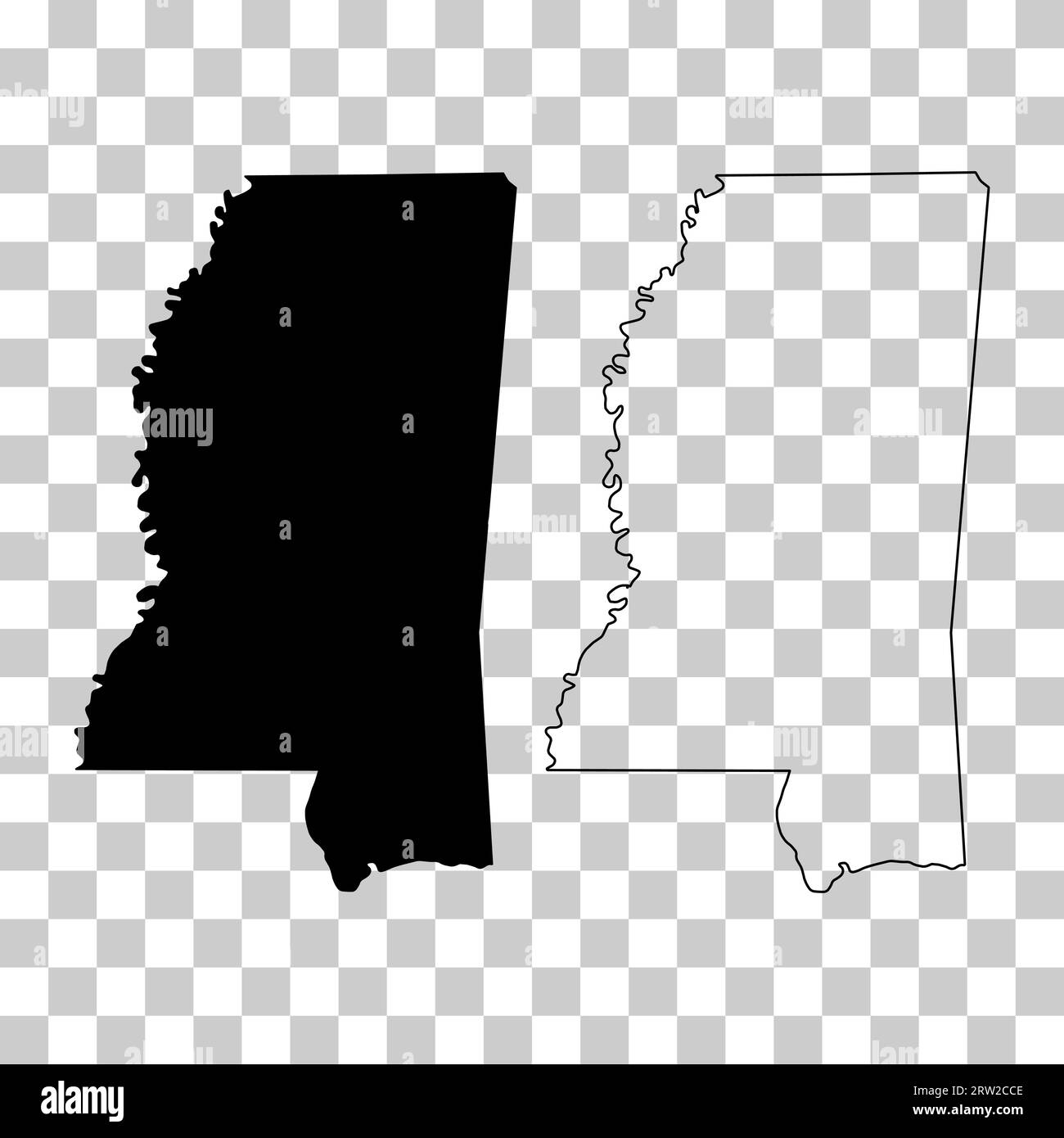 Set of Mississippi map, united states of america. Flat concept icon ...