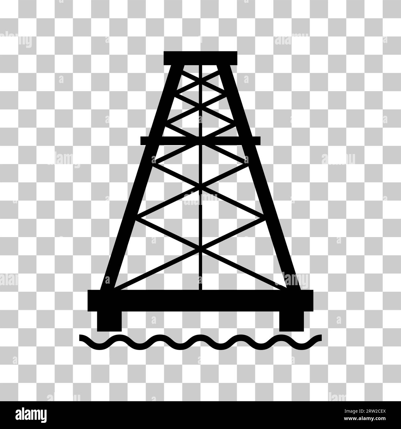 Oil rig flat graphic icon, fuel platform industry tower gas sign ...