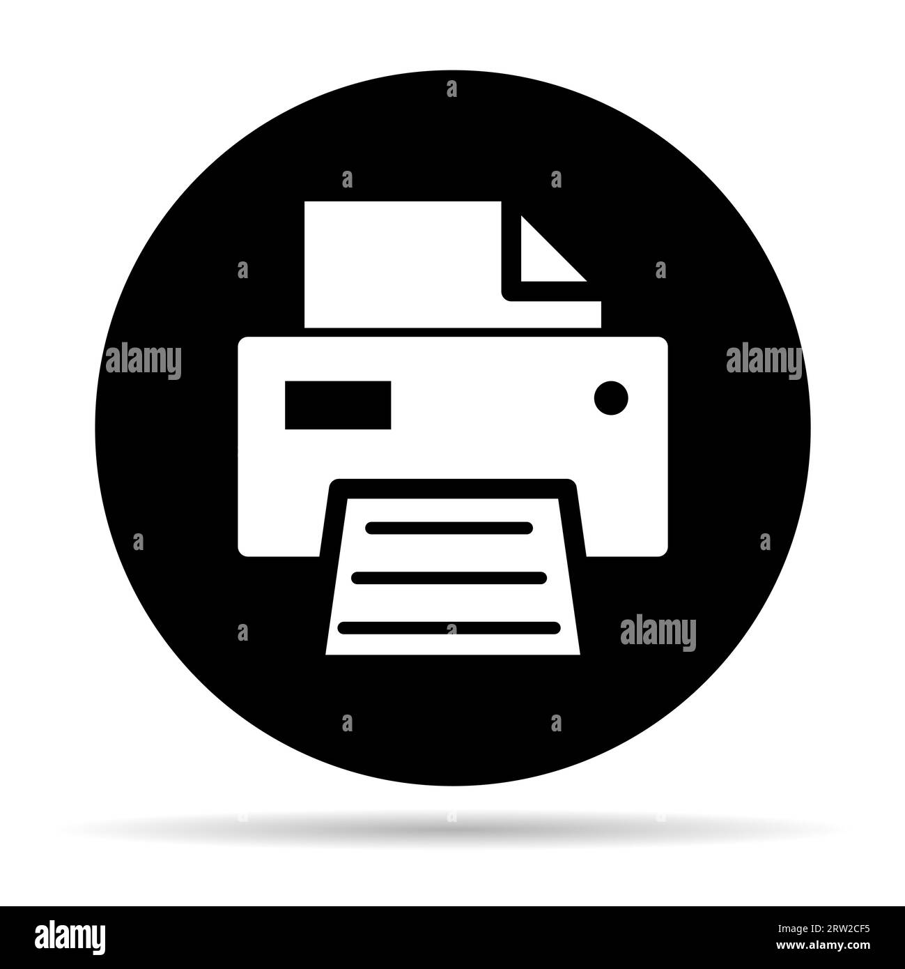 Printer document web shadow icon, printout machine technology flat sign ...