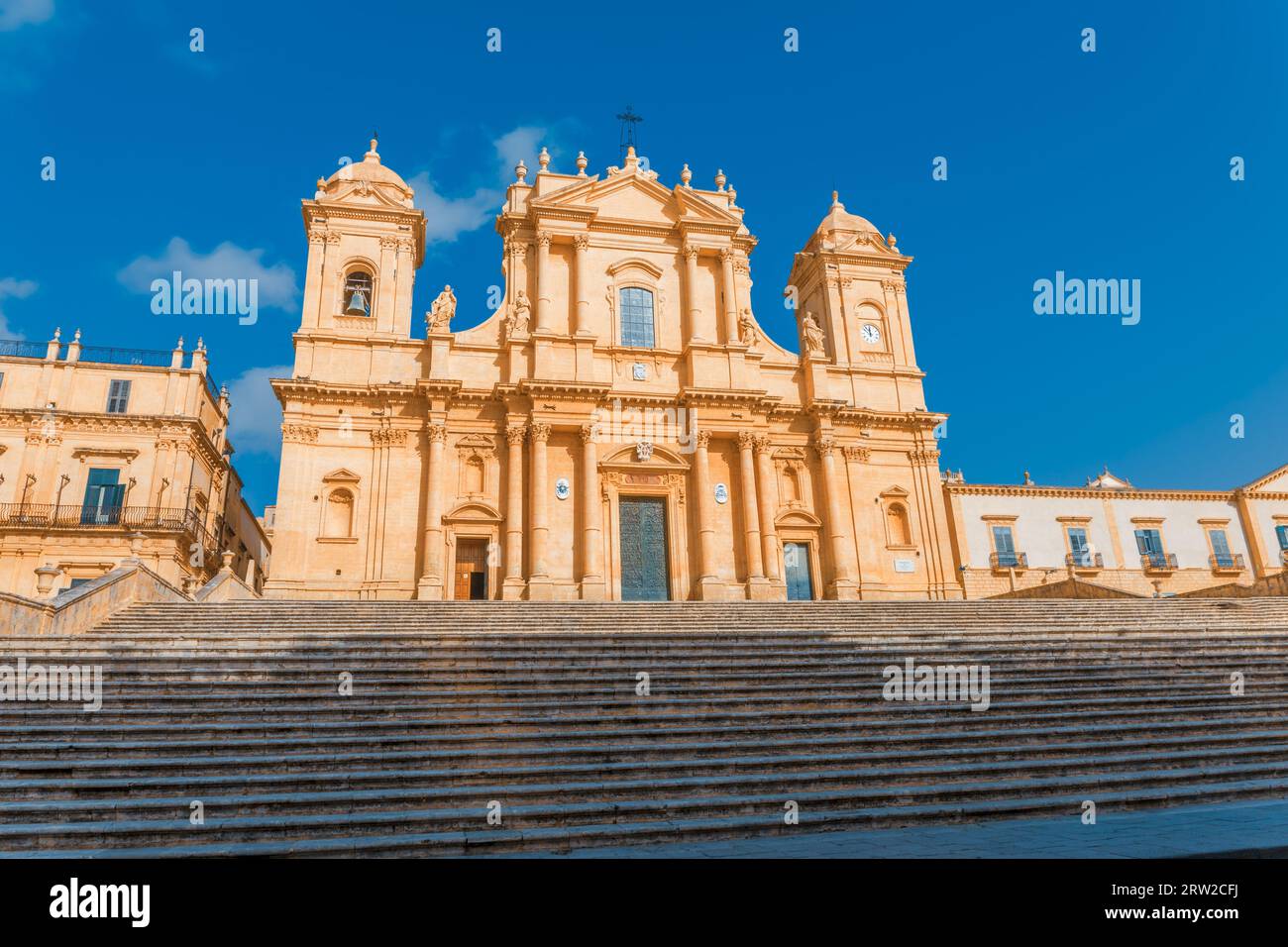 splendid Sicilian baroque cathedral with the wonderful staircase Stock ...