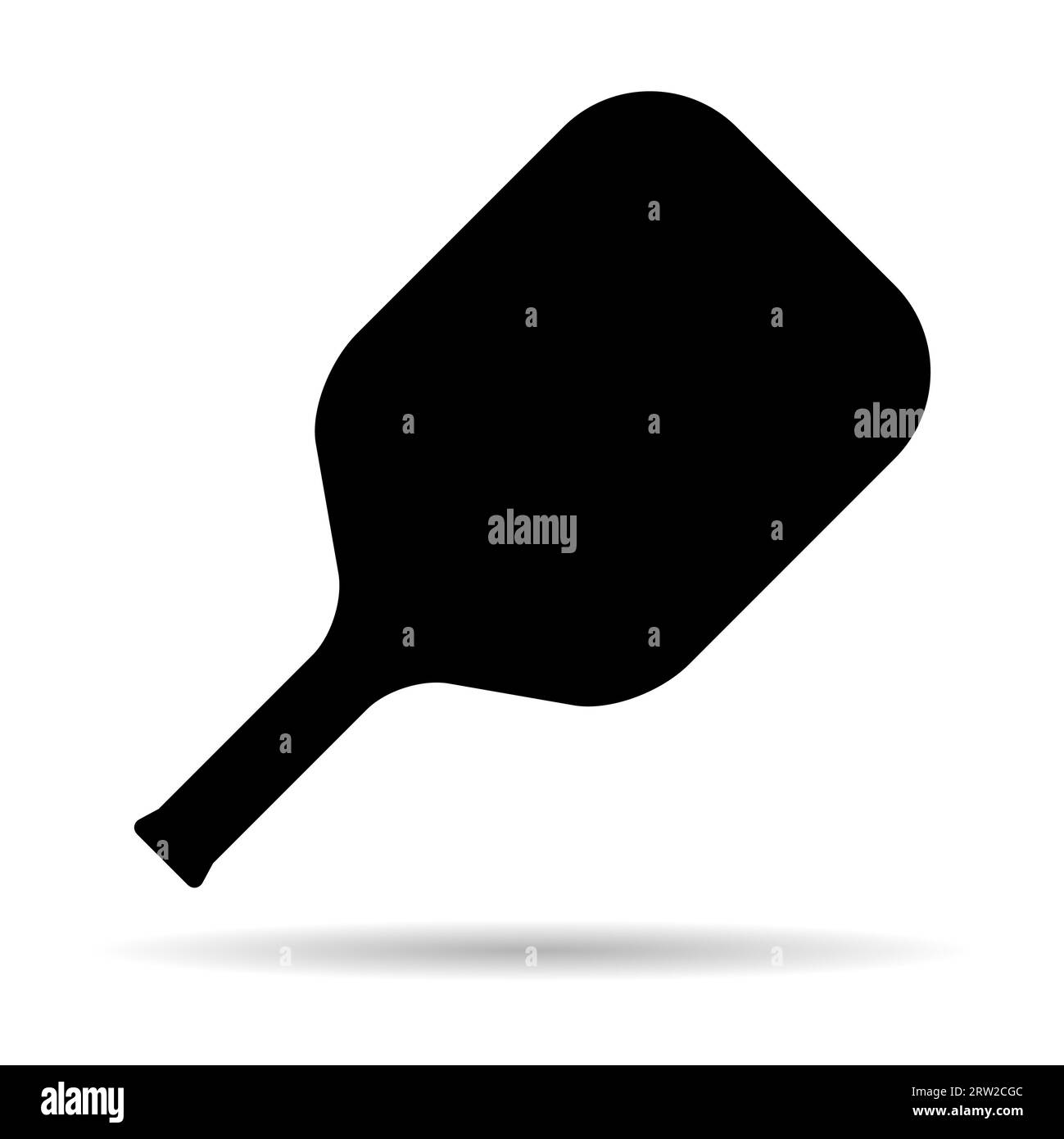 Pickleball racket sport, indoor paddle shadow icon, web flat symbol ...