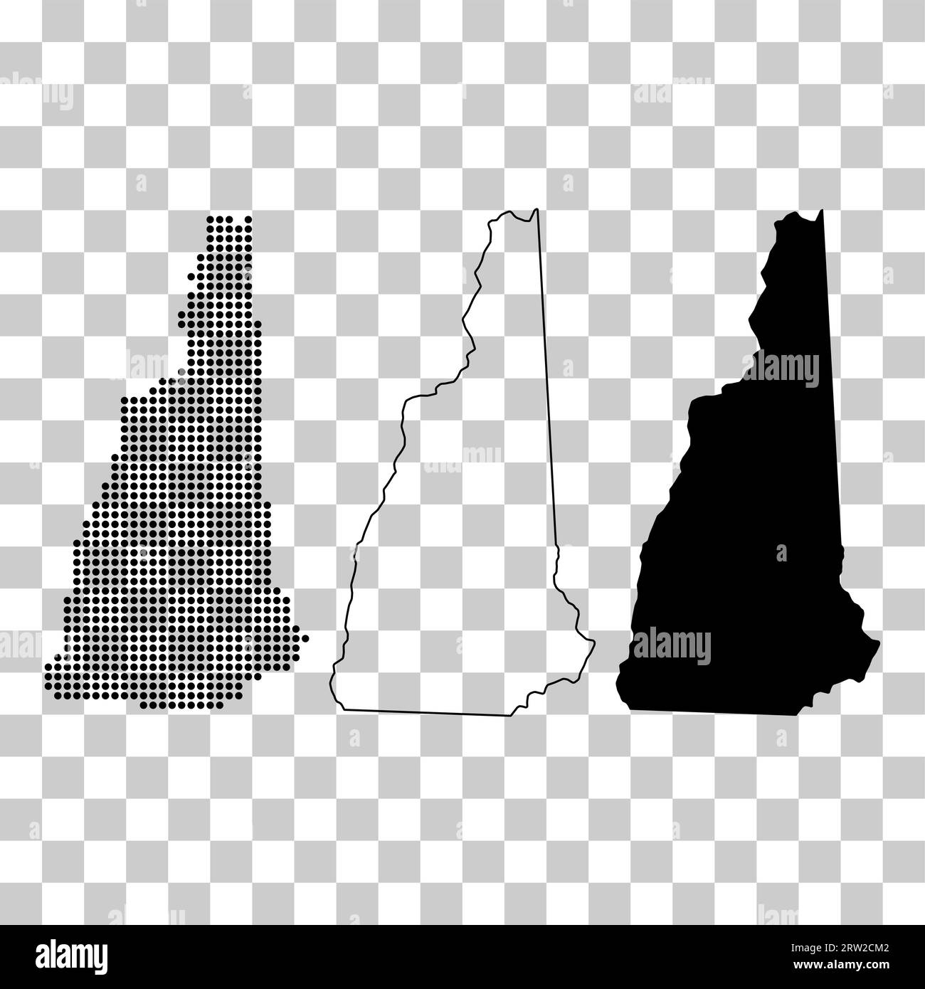 Set of New Hampshire map, united states of america. Flat concept vector ...