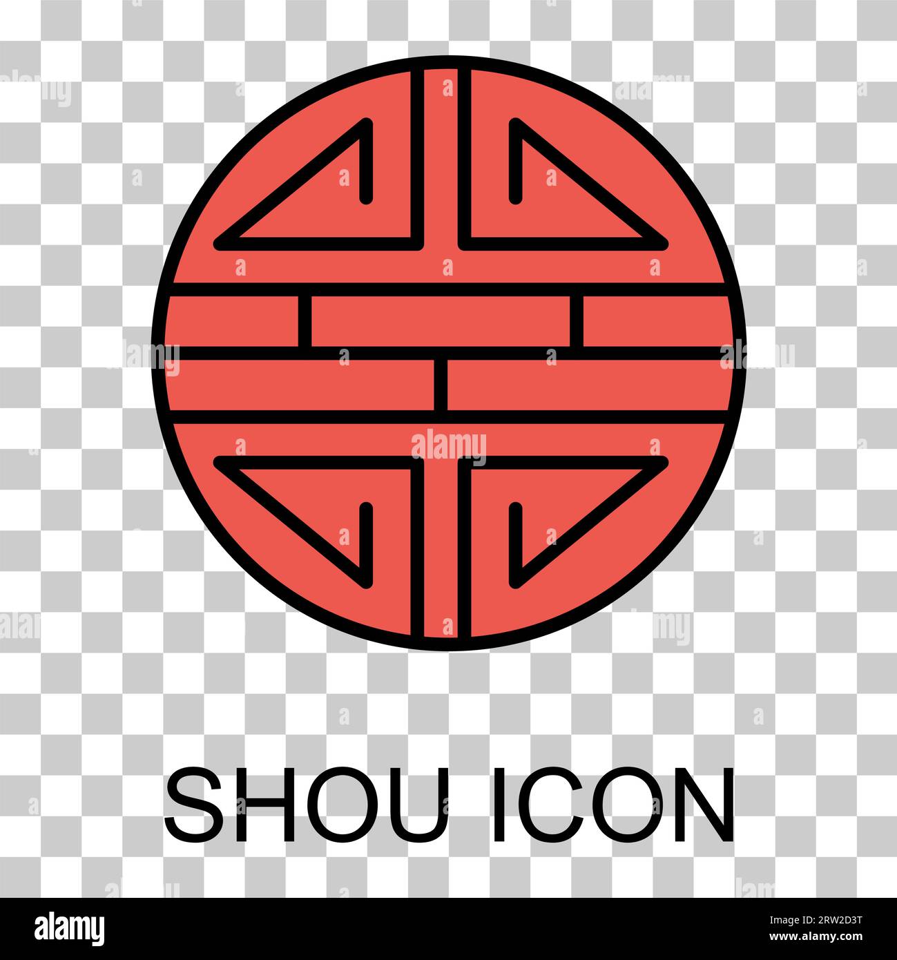Traditional shou icon, spiritual isolated shu flat symbol, asian vector ...