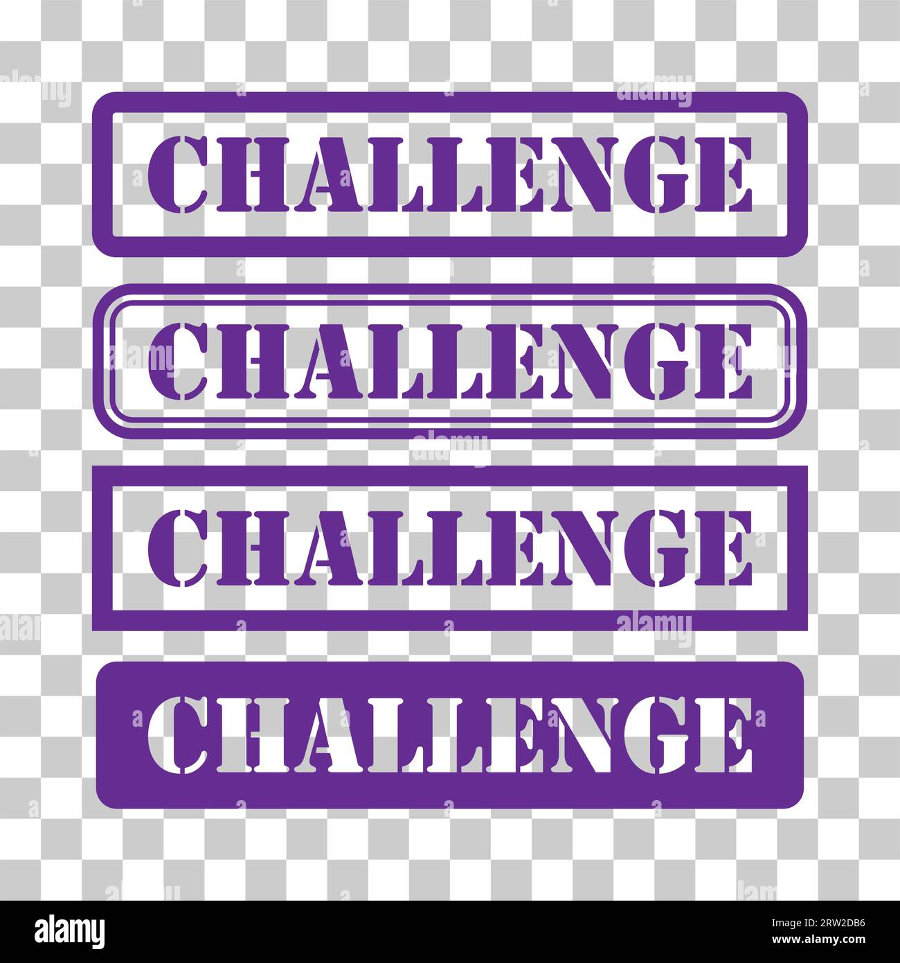 Set of Challenge stamp symbol, label sticker sign button, text banner ...