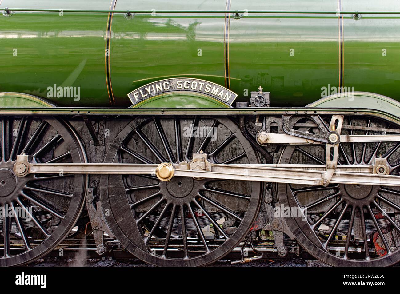 Flying Scotsman Steam Train at Boat of Garten Scotland driving wheels ...