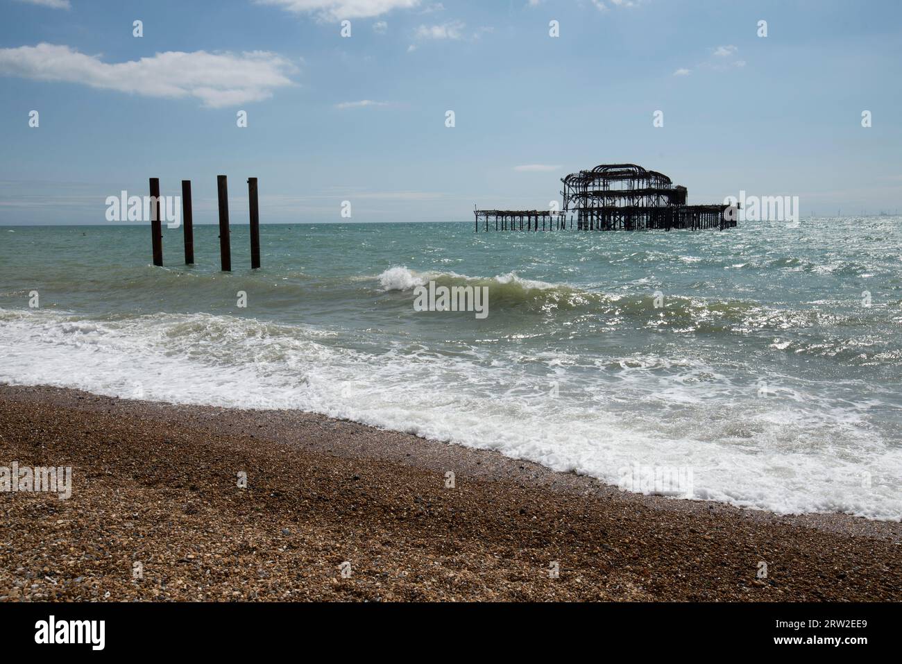 The burnt out ruins of the West Pier in Brighton, UK Stock Photo - Alamy