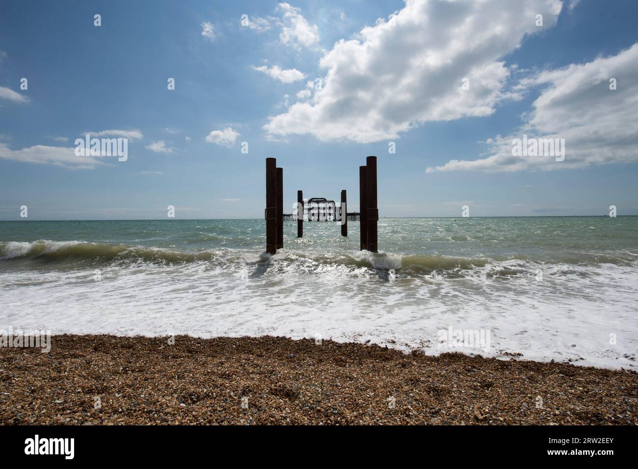 The burnt out ruins of the West Pier in Brighton, UK Stock Photo - Alamy