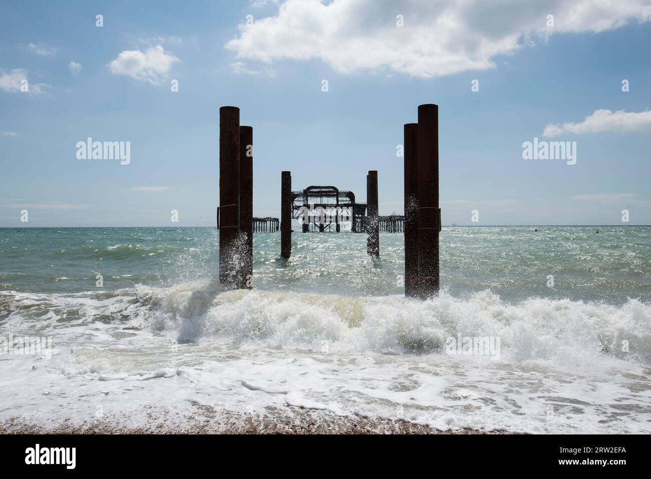 The burnt out ruins of the West Pier in Brighton, UK Stock Photo - Alamy