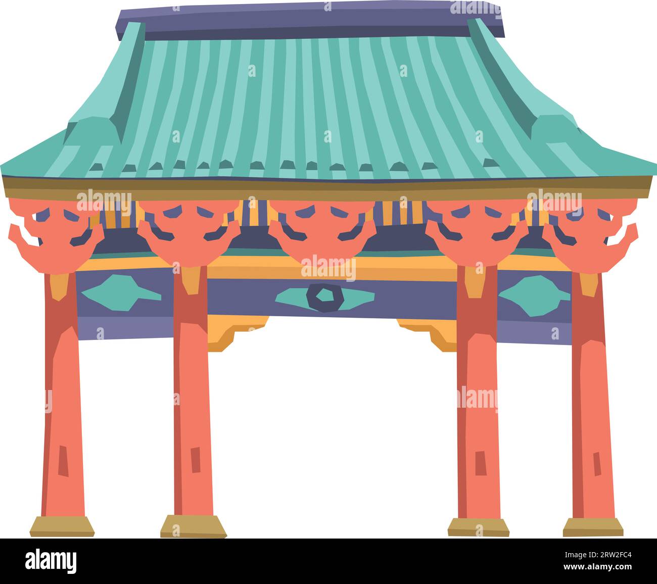 Simple cartoon flat drawing of the FORBIDDEN CITY, BEIJING Stock Vector ...