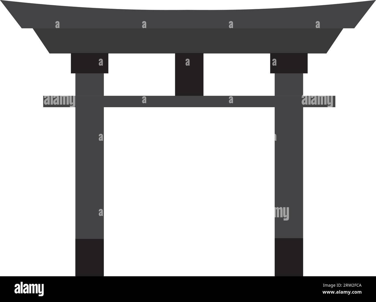 Simple monochromatic flat drawing of the SHINTO SHRINE, JAPAN Stock ...