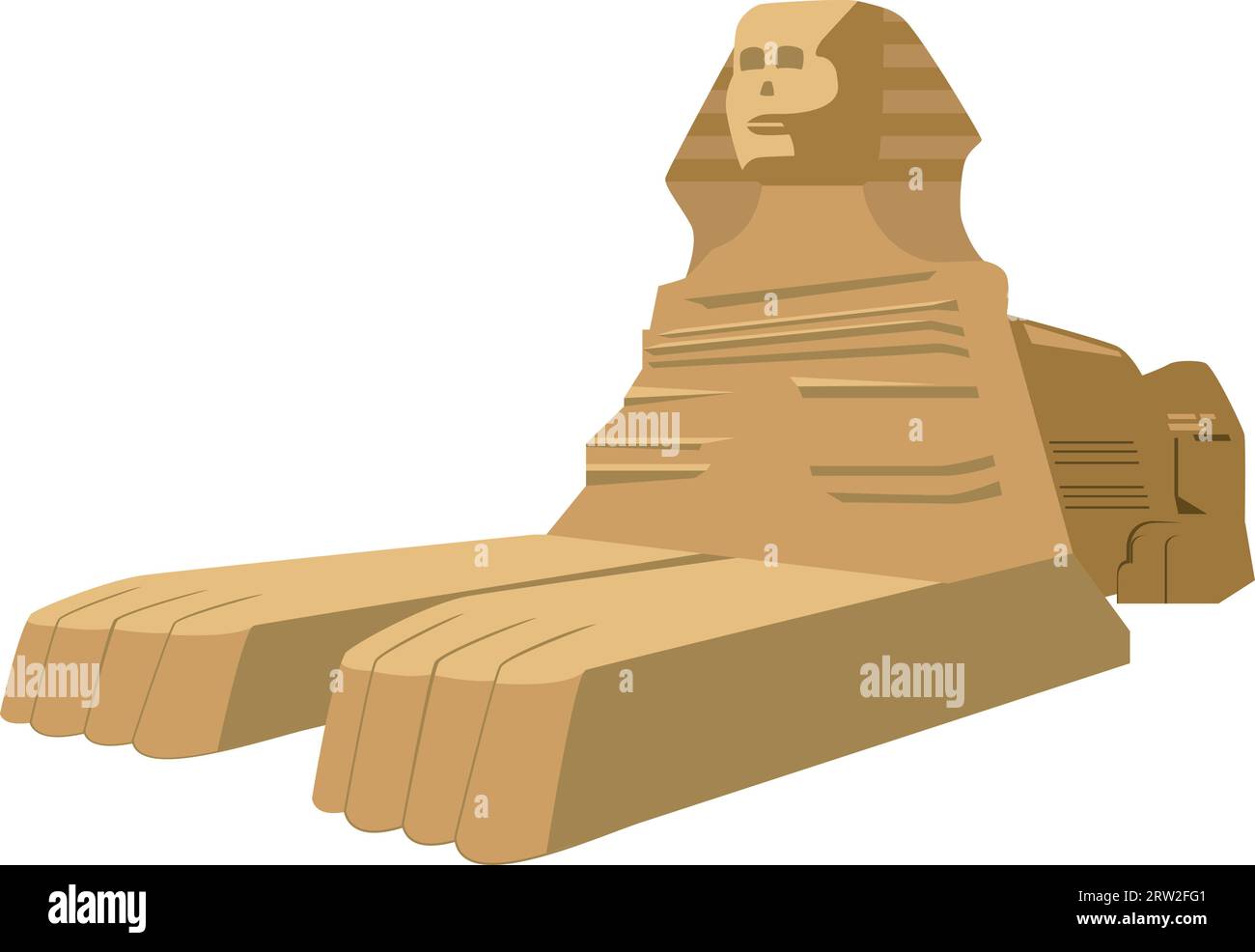 Detailed colorful flat drawing of the GREAT SPHINX OF GIZA, GIZA Stock ...