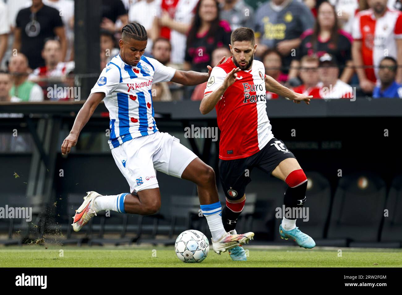 ROTTERDAM - (l-r) Denzel Hall of SC Heerenveen, Luka Ivanusec of ...