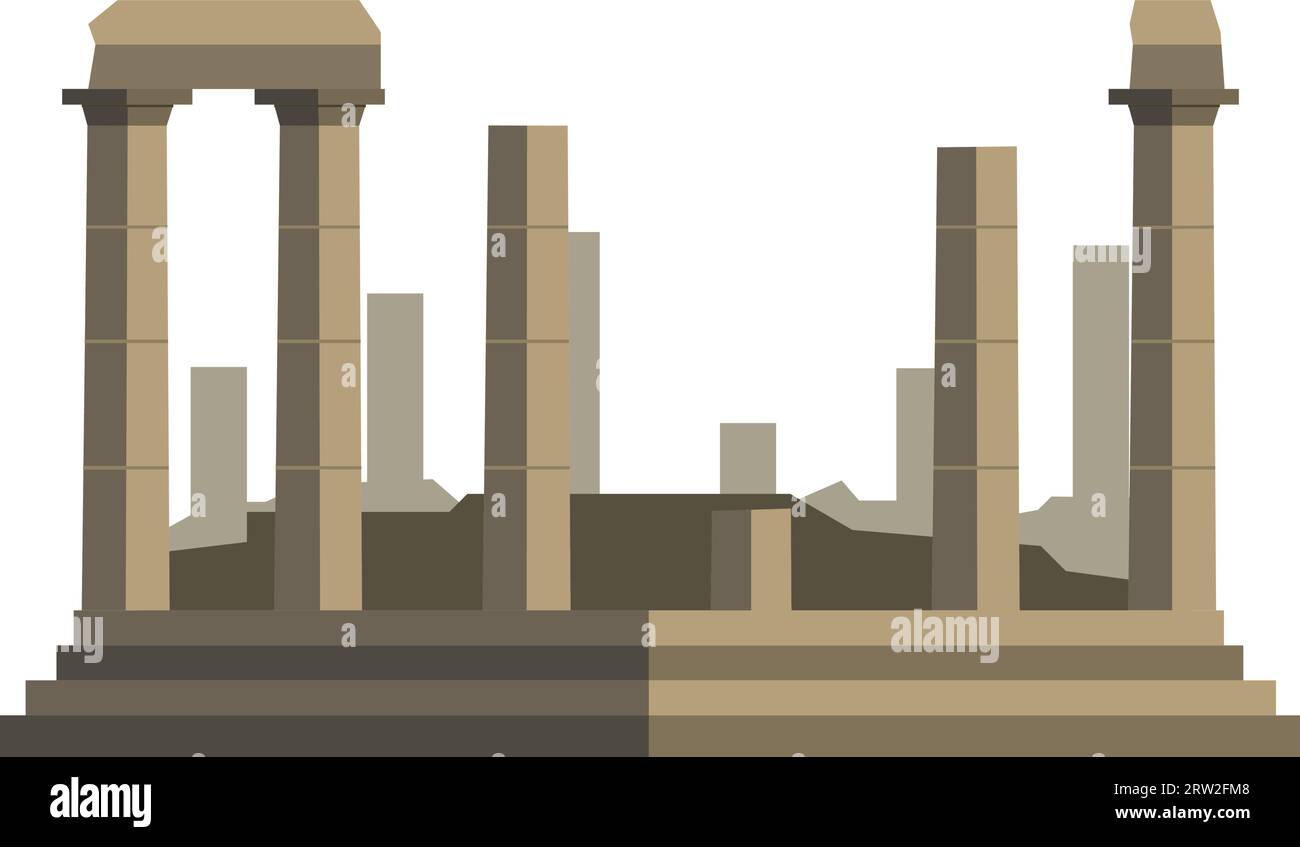 Clear-cut pastel flat drawing of the TEMPLE OF APOLLO, DELPHI Stock ... Clear-cut pastel flat drawing of the TEMPLE OF APOLLO, DELPHI Stock ...