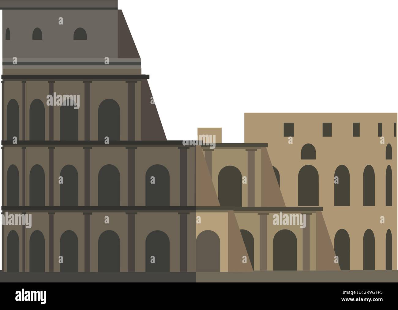 Clear-cut pastel flat drawing of the COLOSSEUM, ROME Stock Vector Image ...