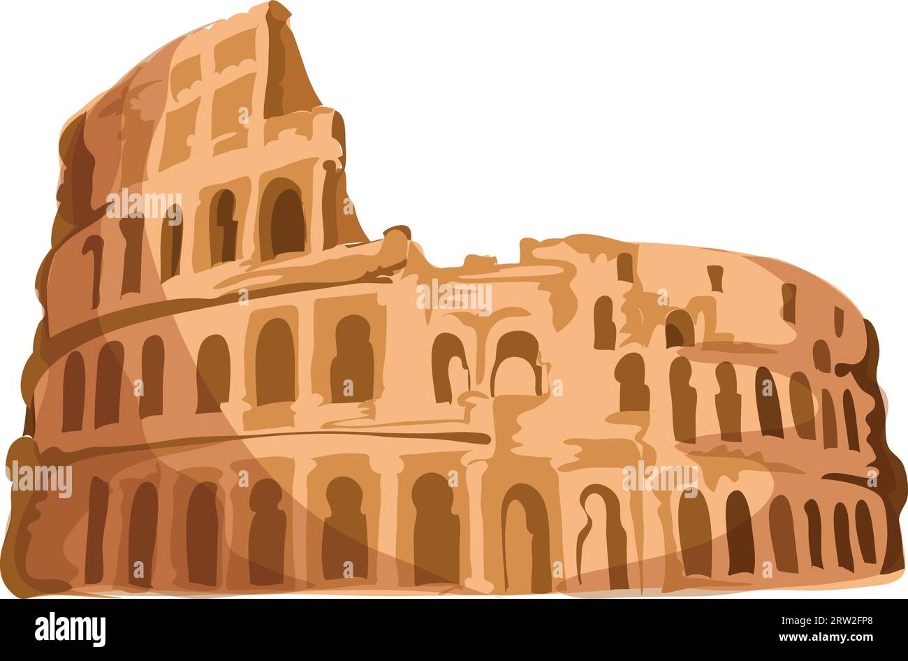 Detailed colorful flat drawing of the COLOSSEUM, ROME Stock Vector ...