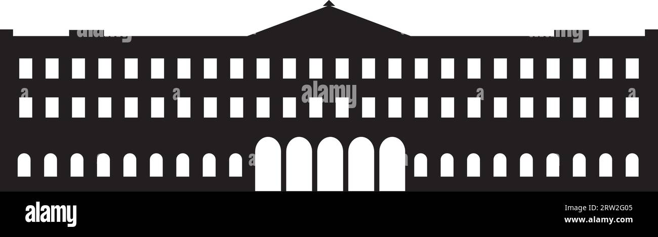 Simple black flat drawing of the ROYAL PALACE, OSLO Stock Vector Image ...