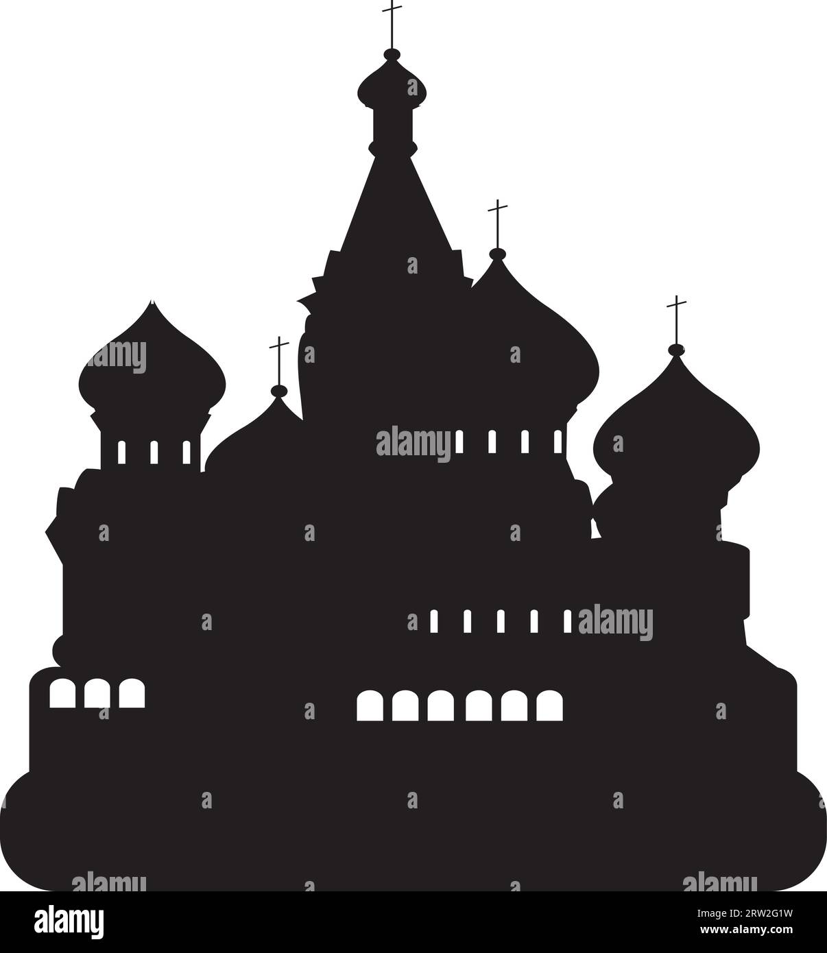 Simple black flat drawing of the SAINT BASIL'S CATHEDRAL, MOSCOW Stock ...