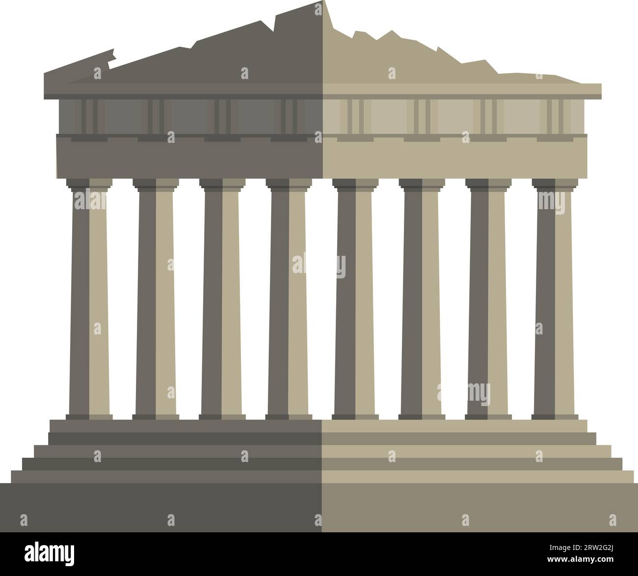 Clear-cut pastel flat drawing of the ACROPOLIS OF ATHENS, ATHENS Stock ...