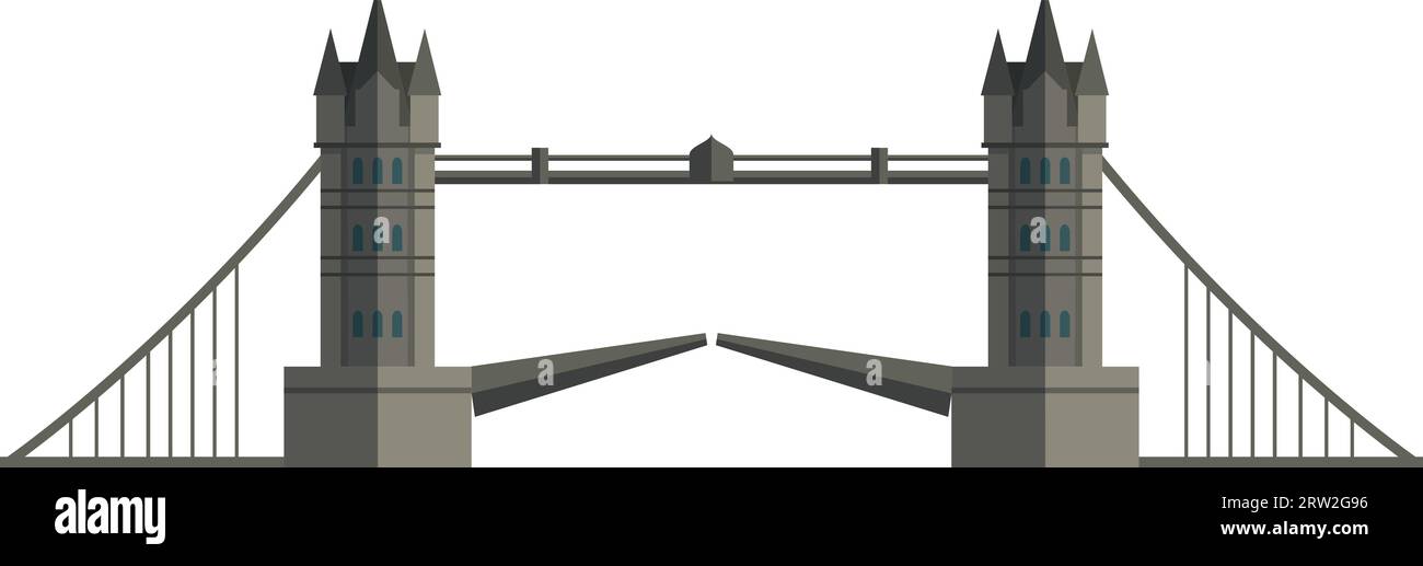 Clear-cut pastel flat drawing of the TOWER BRIDGE, LONDON Stock Vector ...