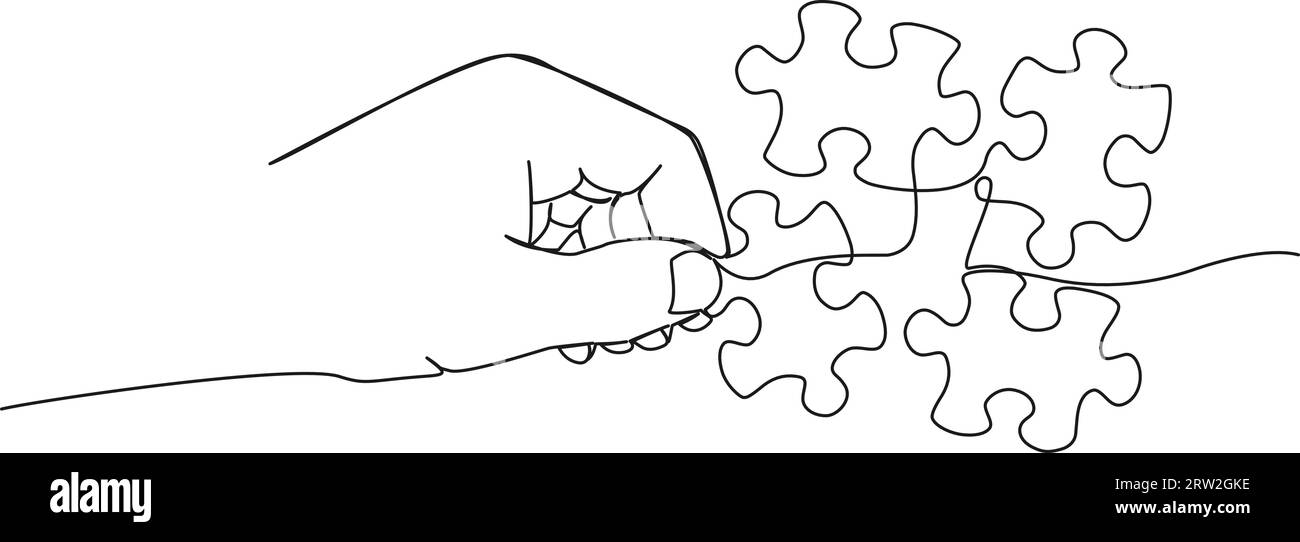 Holding puzzle pieces Black and White Stock Photos & Images - Alamy