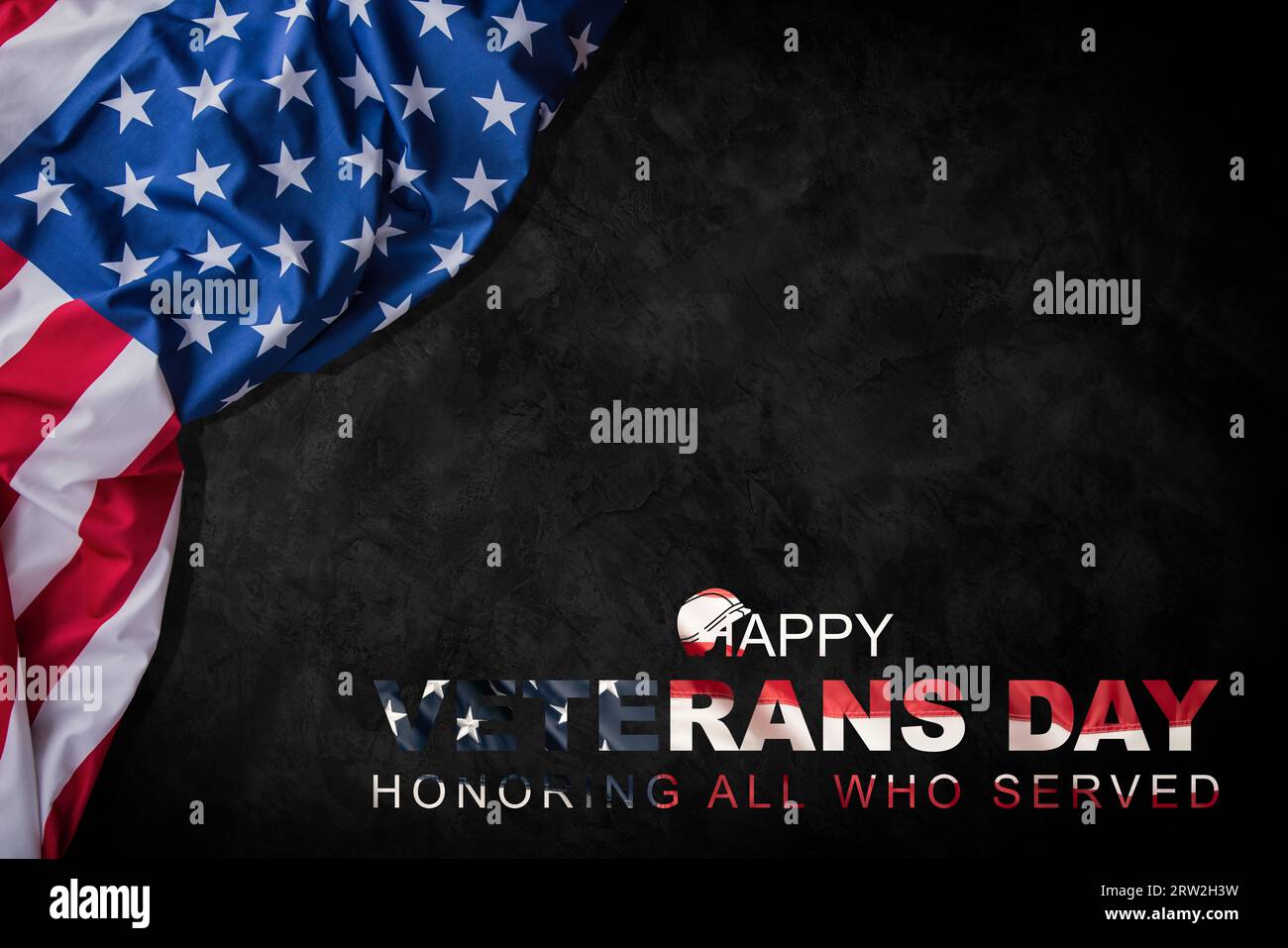 Happy Veterans Day. American flags with the text thank you veterans ...