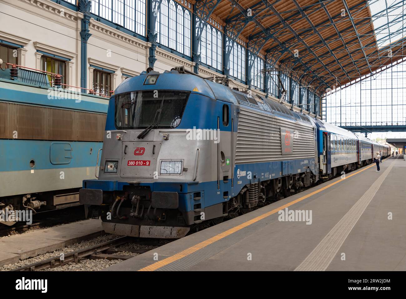A picture of an Hungarian Train engine car Stock Photo - Alamy