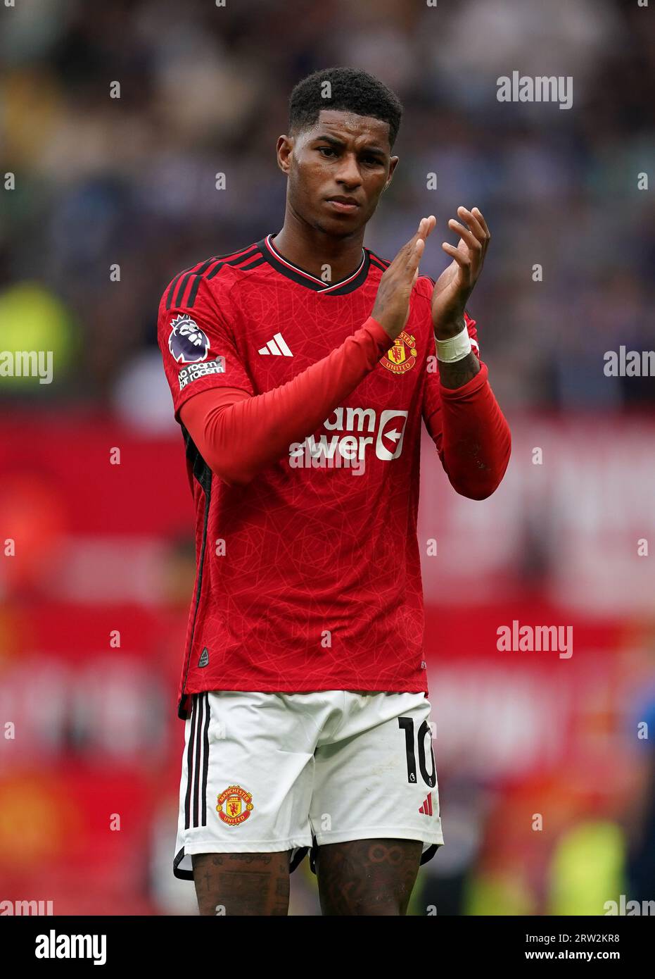 Manchester United's Marcus Rashford appears dejected after the Premier ...