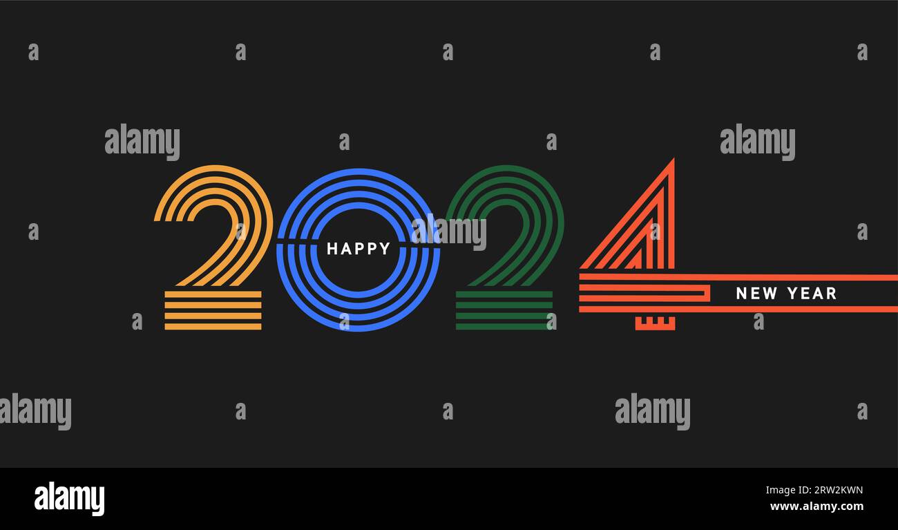 Modern banner for 2024 with linears numbers Stock Vector Image & Art ...