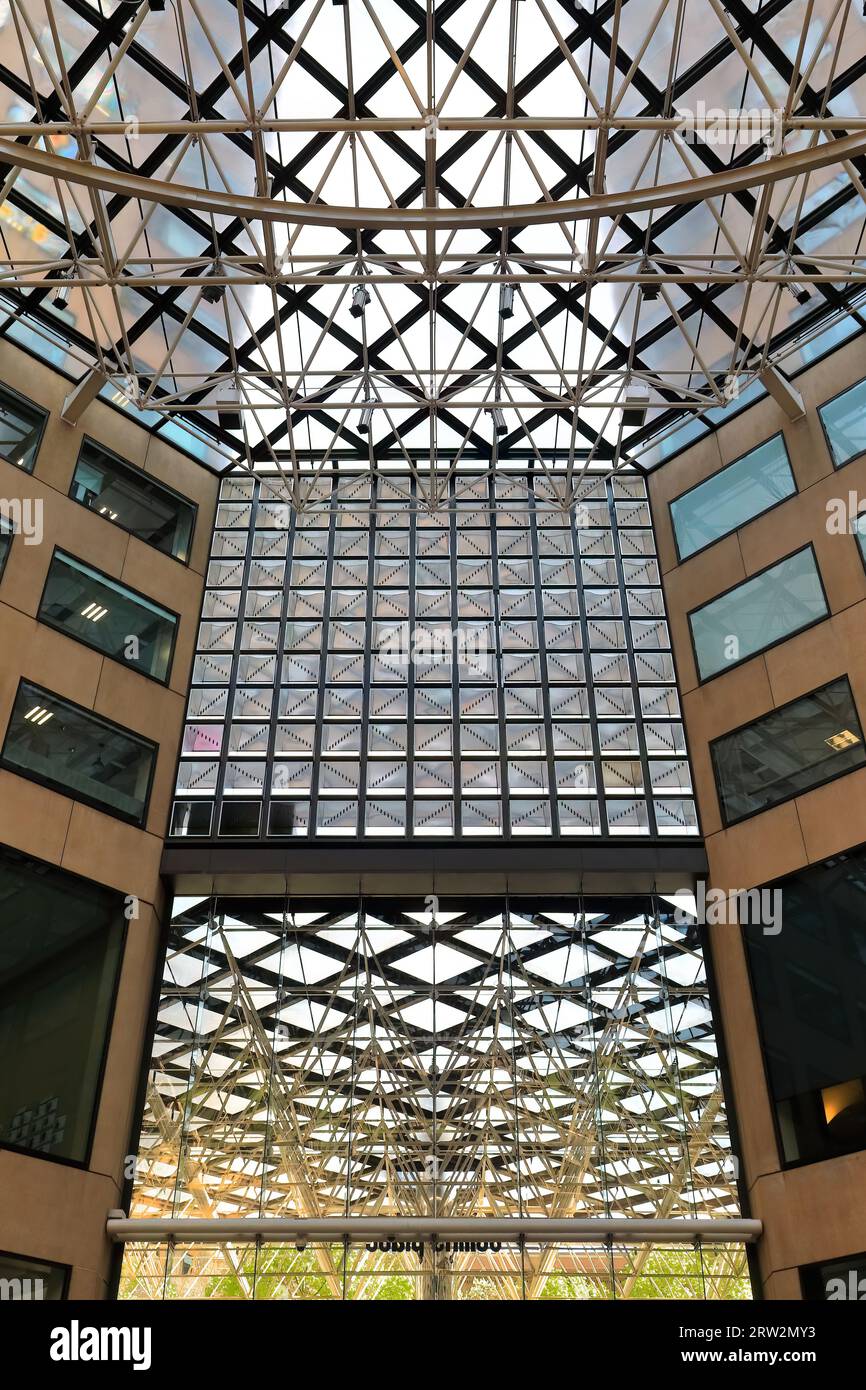 943 Street-open plaza in the Collins Place complex covered by a space ...