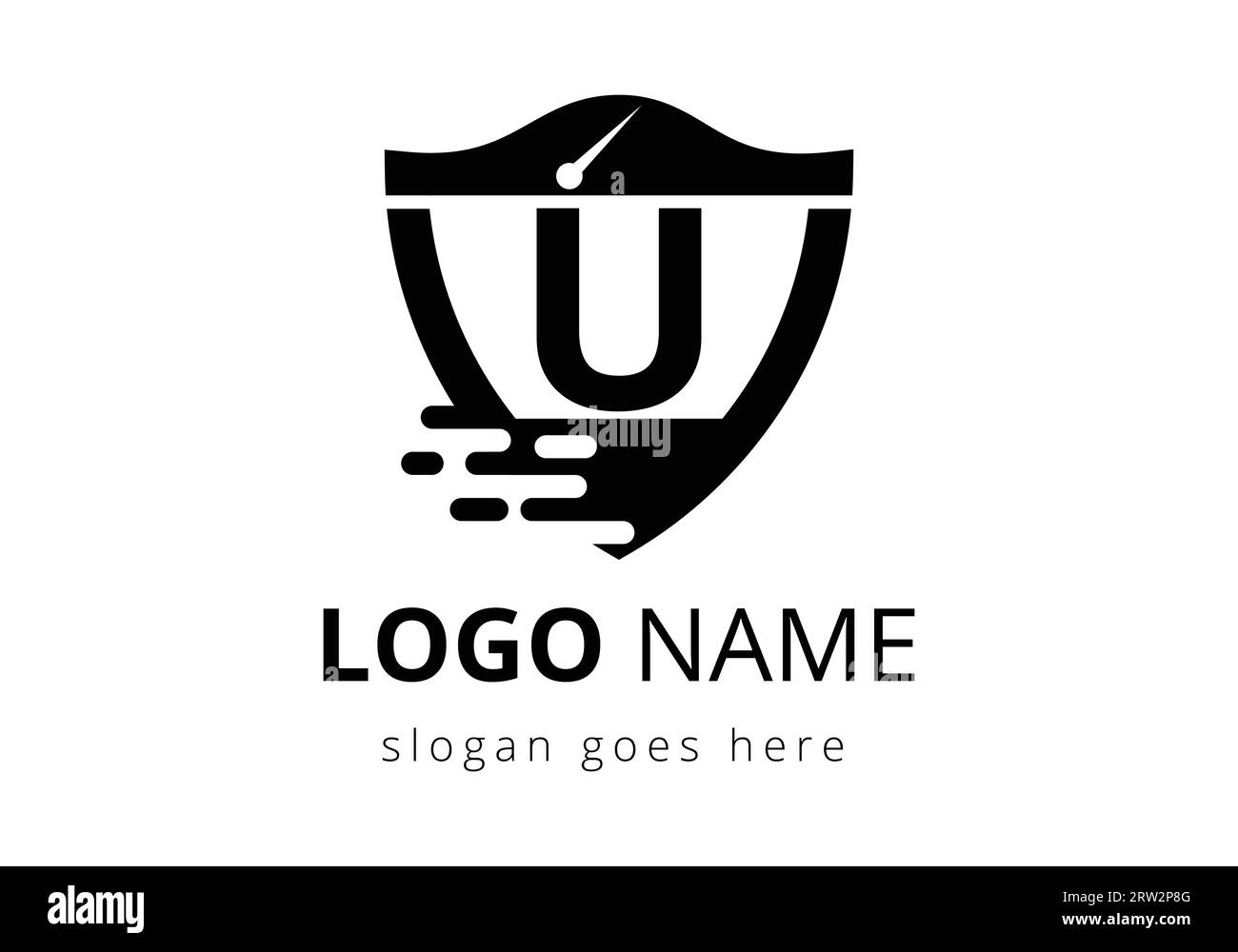 Initial U monogram alphabet with Speed Logo Design. Modern Letter with ...