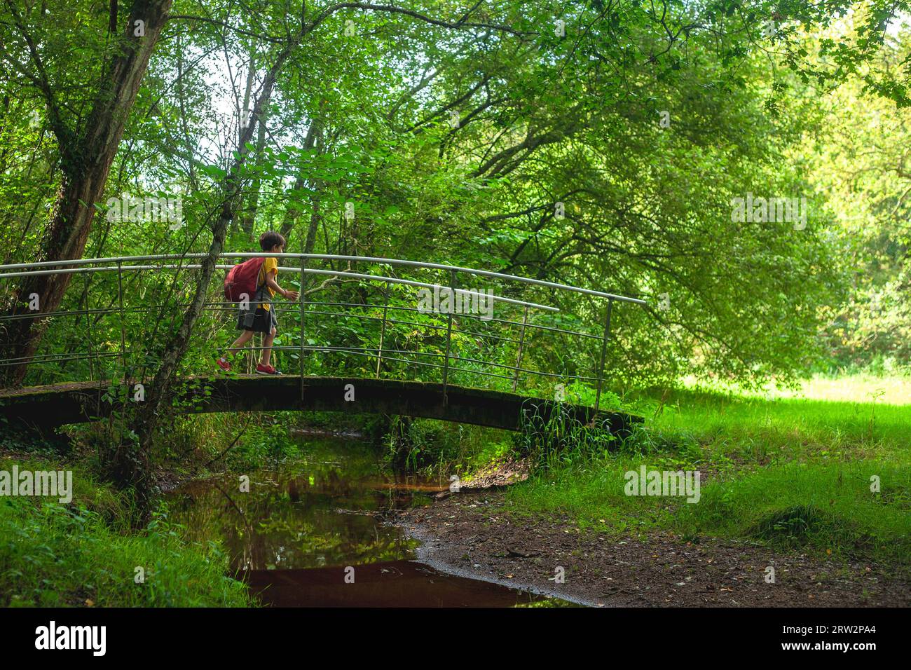 Walking over bridge kid hi-res stock photography and images - Alamy