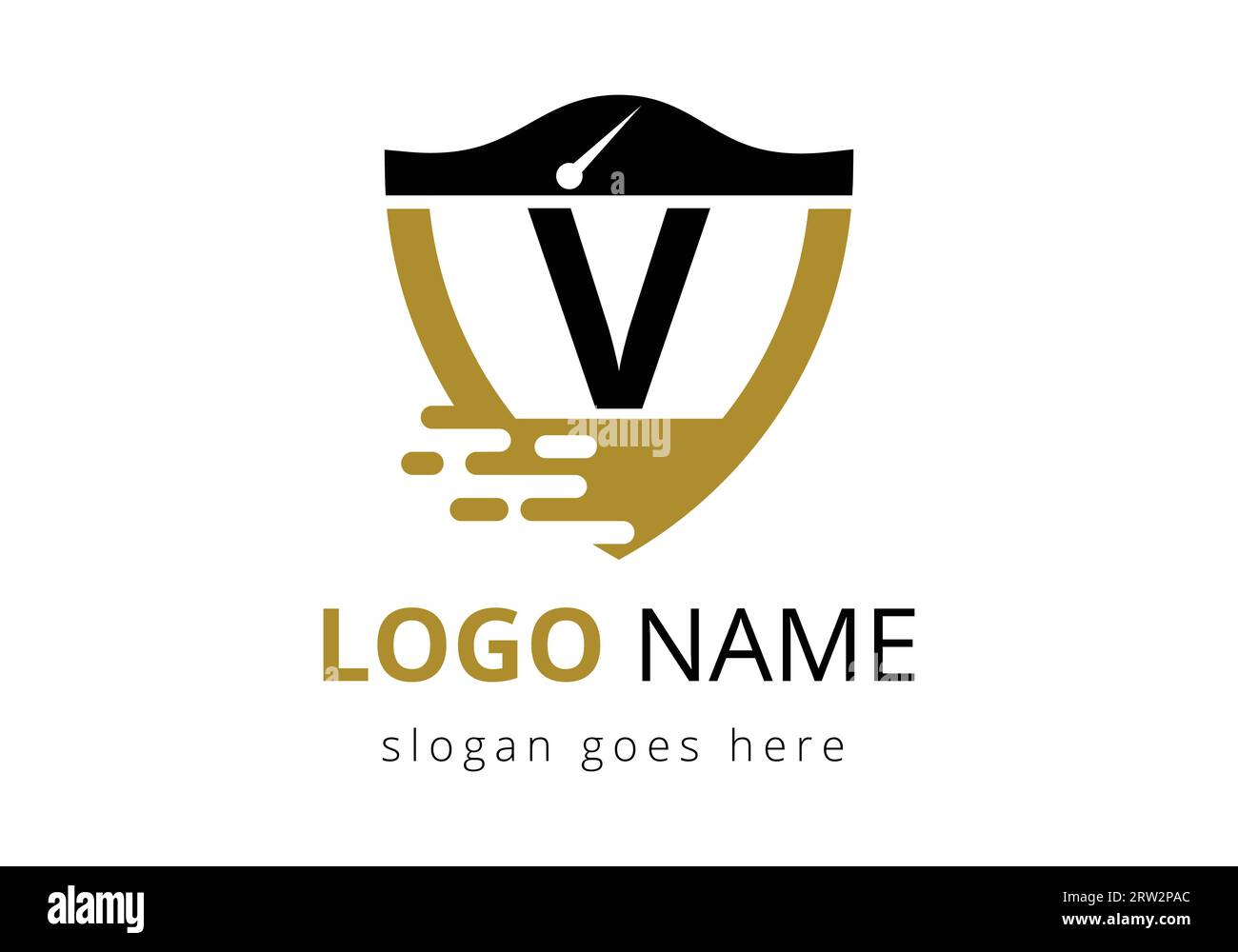 Initial V monogram alphabet with Speed Logo Design. Modern Letter with ...