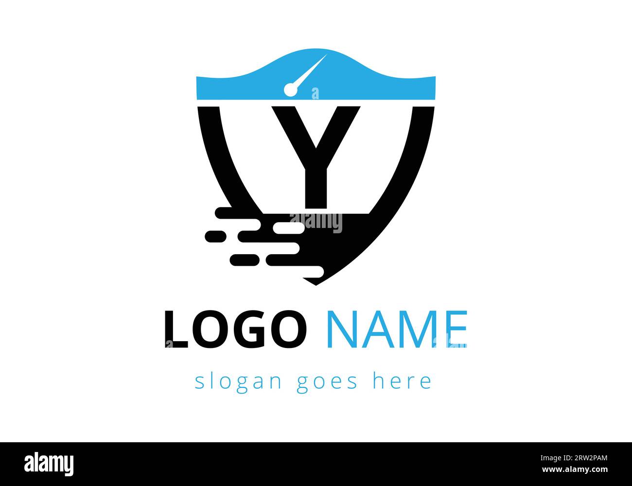 Initial Y monogram alphabet with Speed Logo Design. Modern Letter with ...