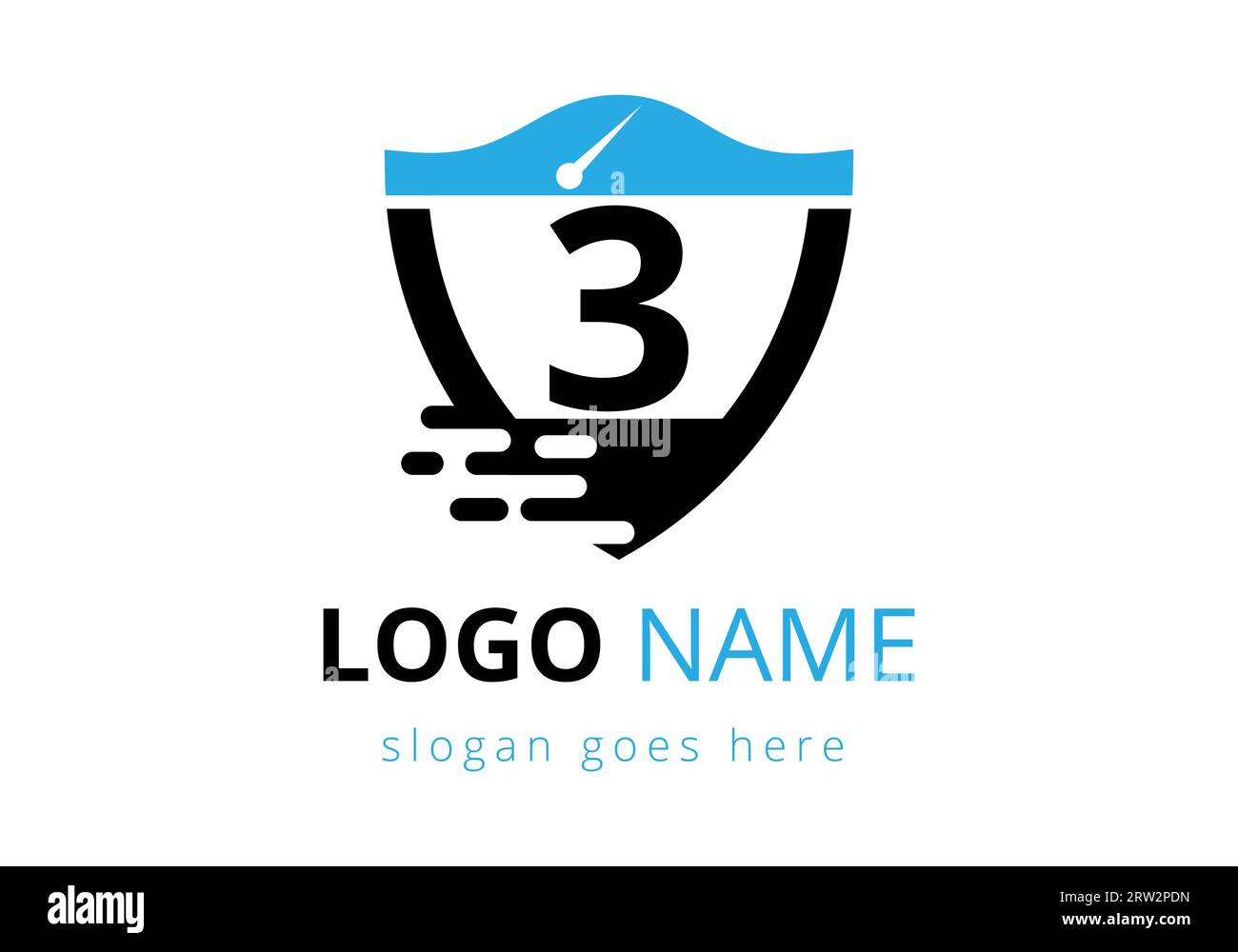 Initial 3 monogram alphabet with Speed Logo Design. Modern Letter with ...