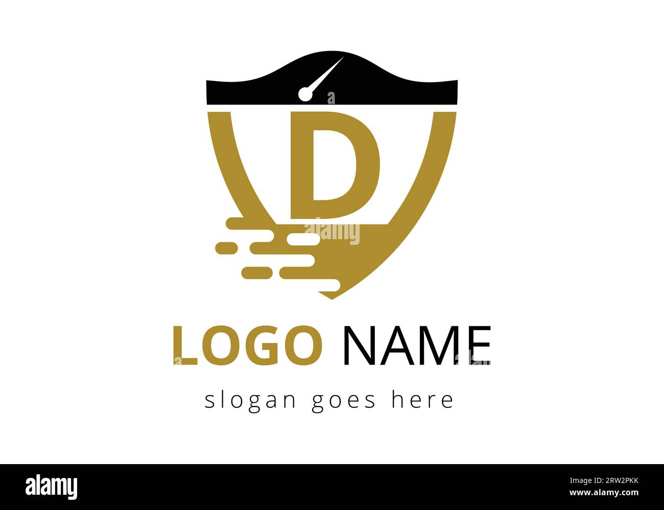 Initial D monogram alphabet with Speed Logo Design. Modern Letter with ...