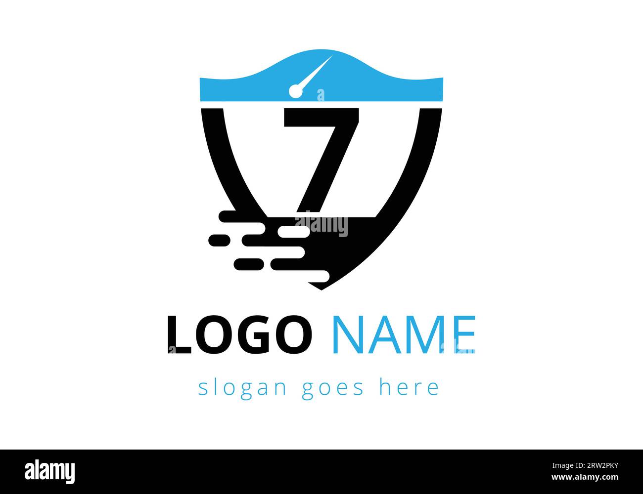 Initial 7 monogram alphabet with Speed Logo Design. Modern Letter with ...