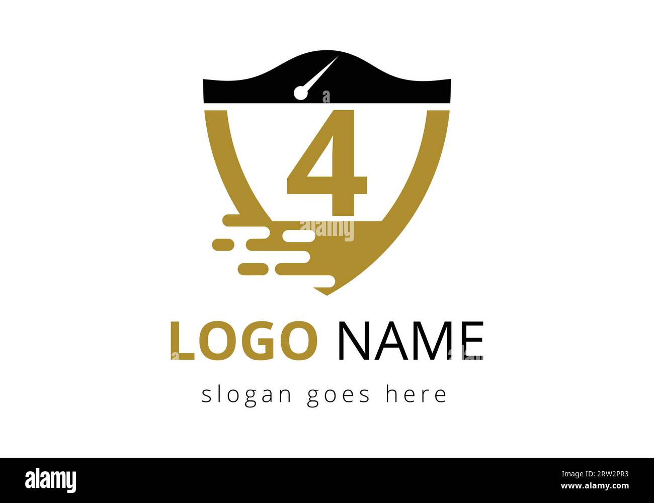 Initial 4 monogram alphabet with Speed Logo Design. Modern Letter with ...