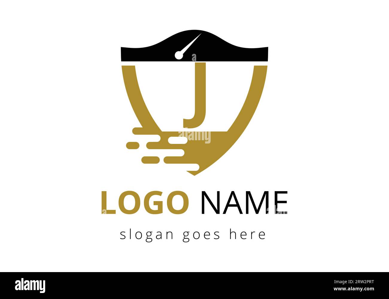 Initial J monogram alphabet with Speed Logo Design. Modern Letter with ...