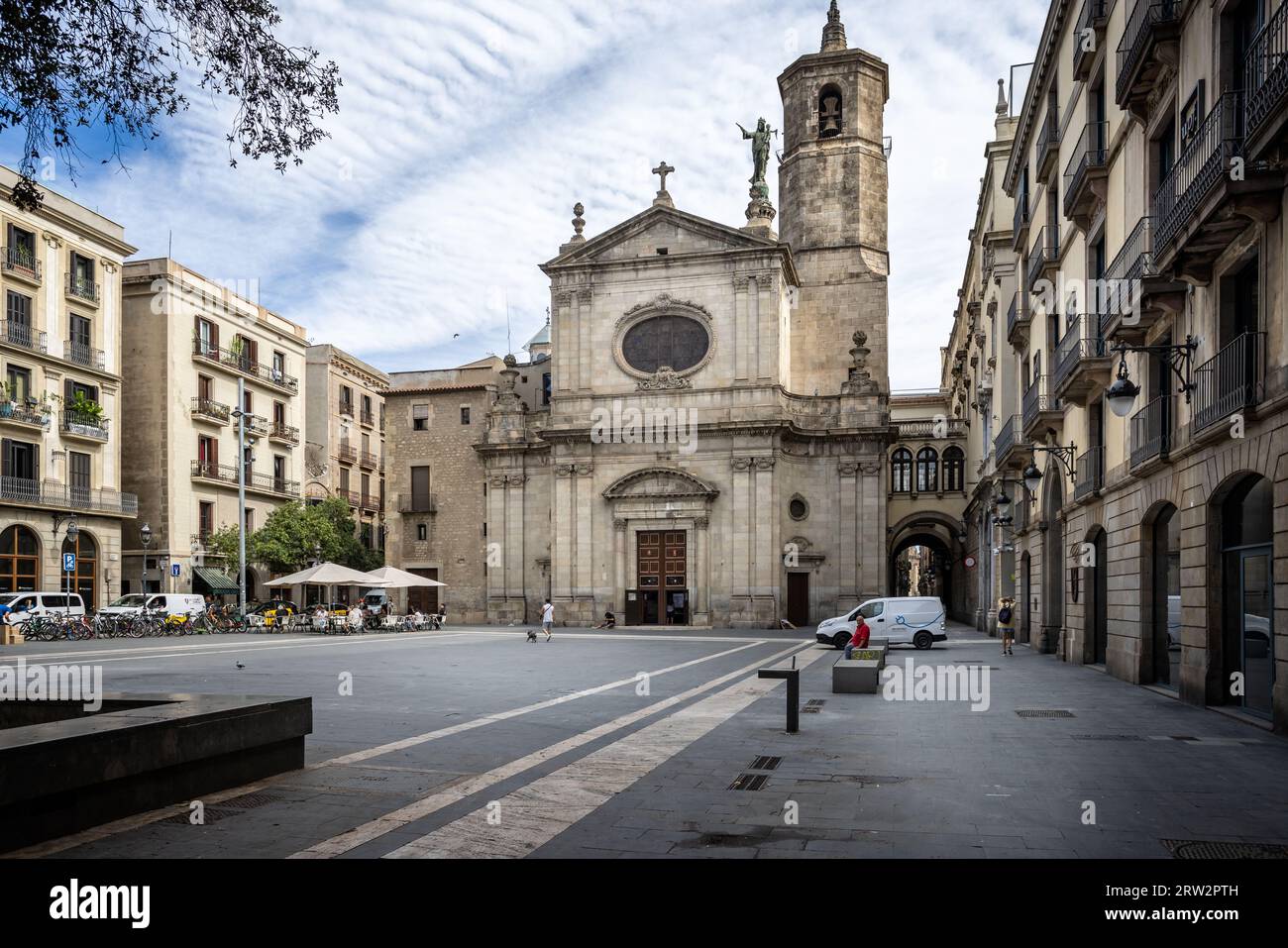 Basilica de la Merced in Plaza de la Merce, Barcelona, Spain on 28 ...