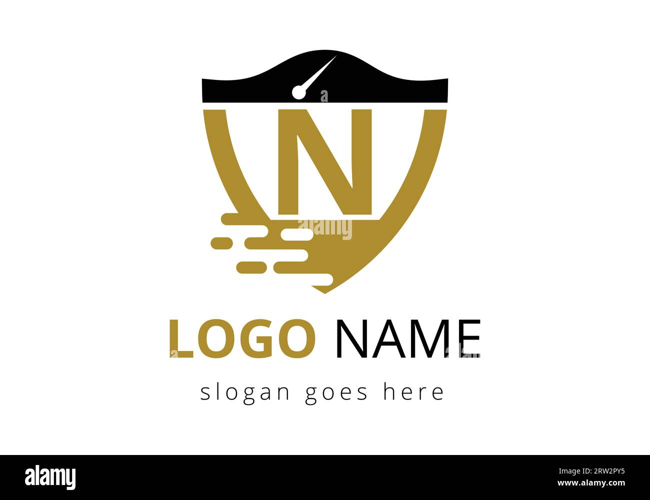Initial N monogram alphabet with Speed Logo Design. Modern Letter with ...